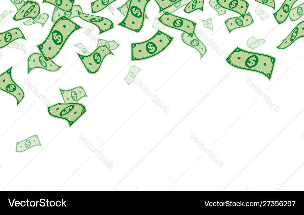 Dollar bank falling isolated on white background Vector Image