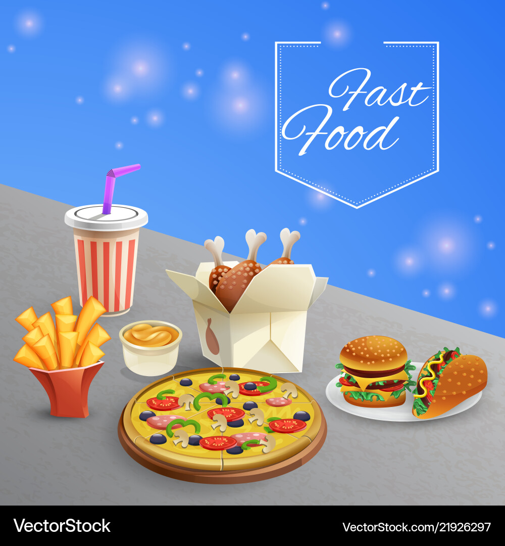 Fast food cartoon Royalty Free Vector Image - VectorStock