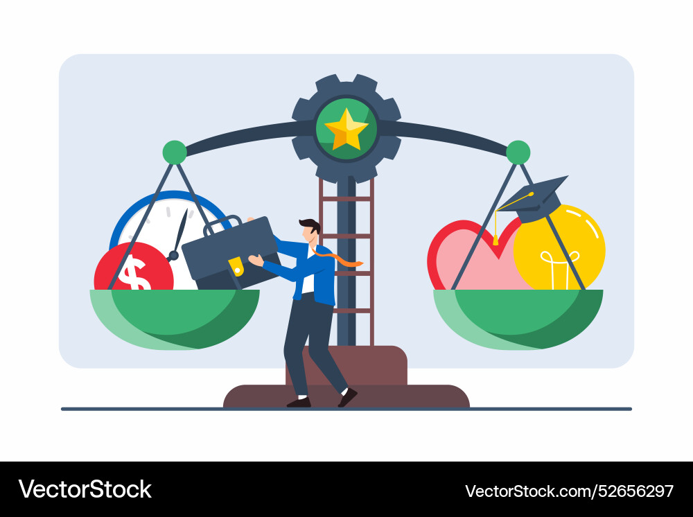Flat of professional weighing options on scale Vector Image