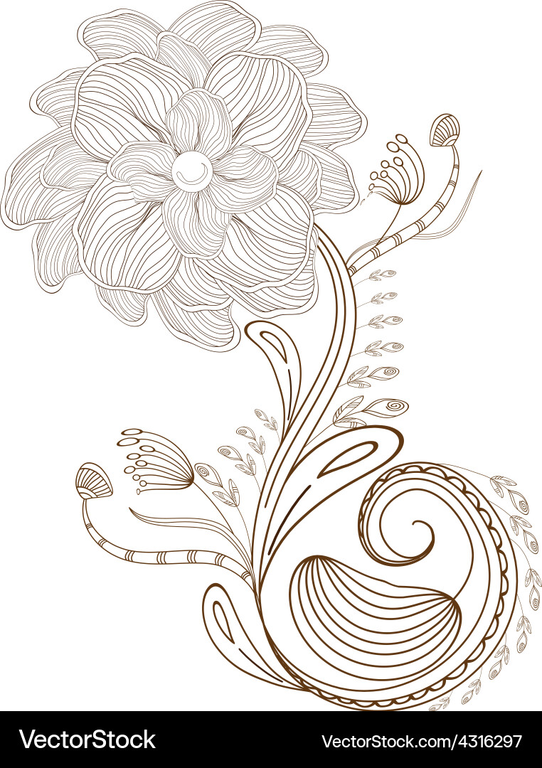 Flower doodle florals Royalty Free Vector Image