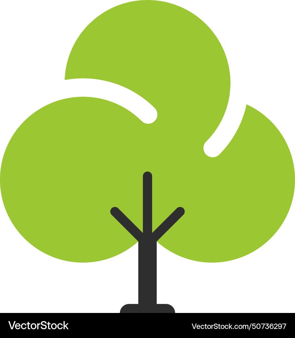 Green tree icon park symbol nature sign Royalty Free Vector