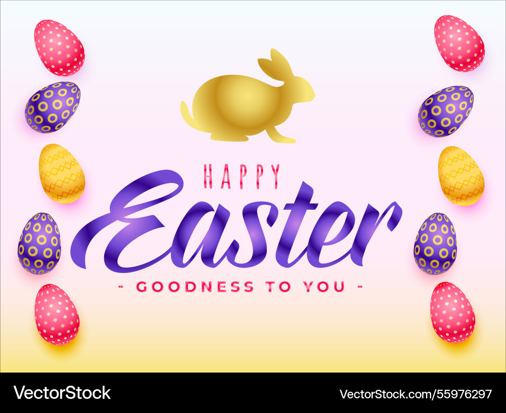 Happy easter decorative card with 3d colorful egg Vector Image