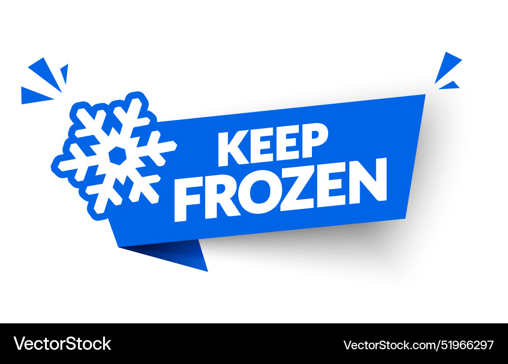 Keep frozen label with snow flke icon Royalty Free Vector
