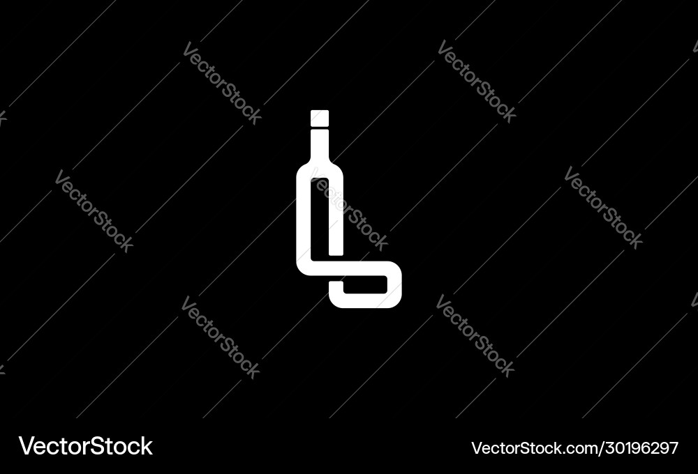 Letter l with wine bottle logo design concept Vector Image