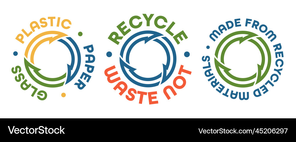 Recycle signs Royalty Free Vector Image - VectorStock