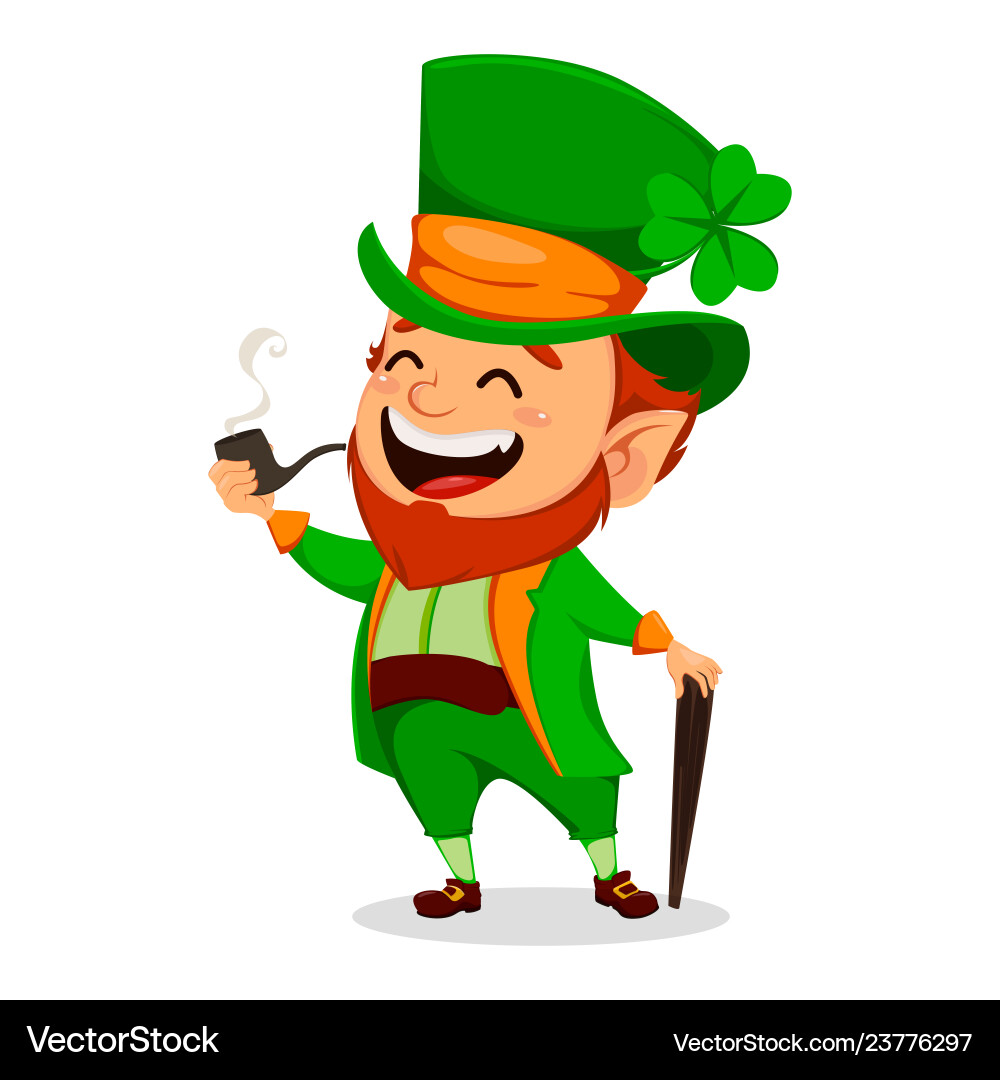 Saint Patrick Day Cartoon Character Leprechaun Vector Image