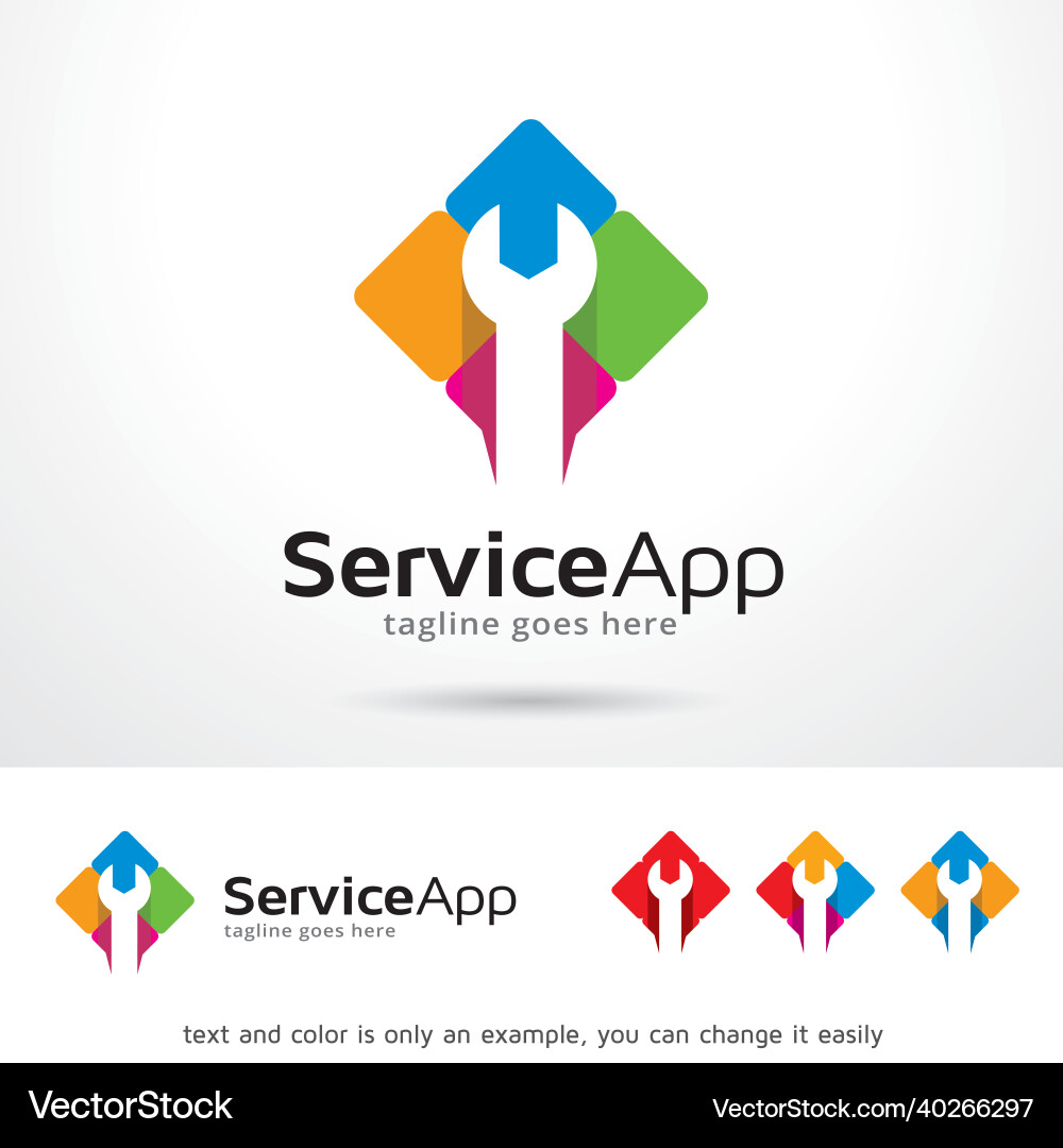 Service app logo template Royalty Free Vector Image