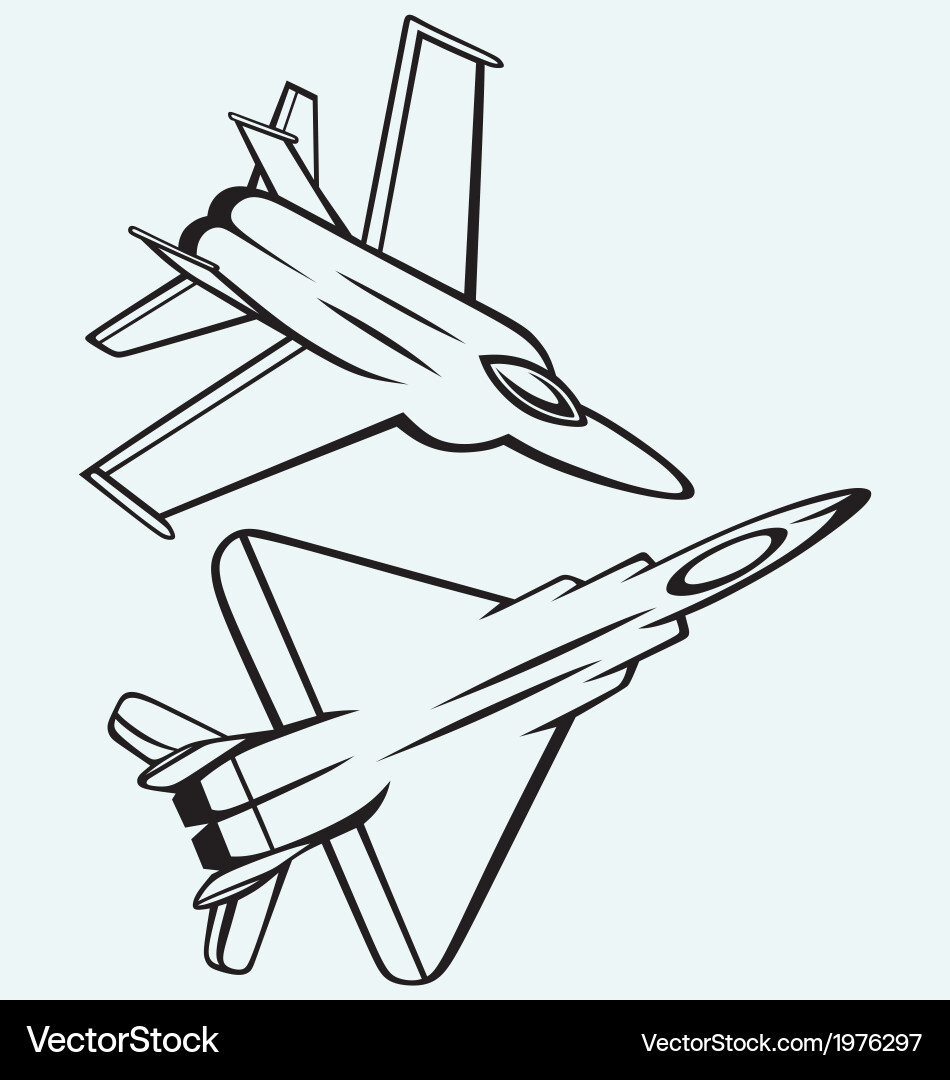 Warplane fighter Royalty Free Vector Image - VectorStock