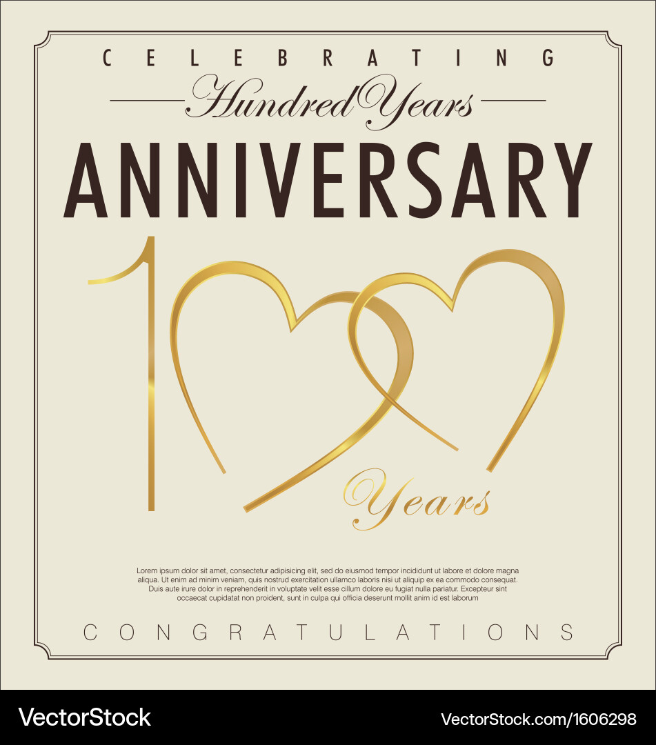 100 years anniversary background Royalty Free Vector Image