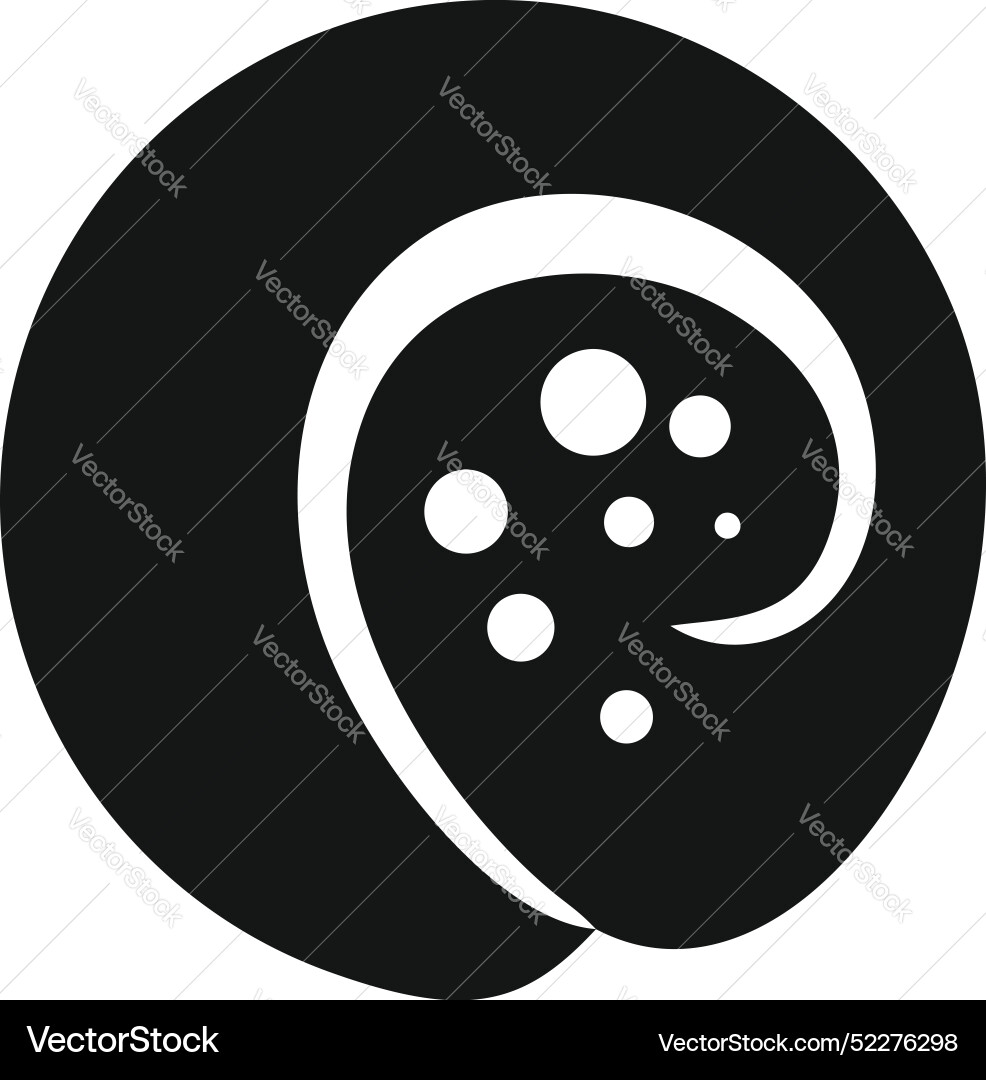 Black and white snail shell icon showing spiral Vector Image