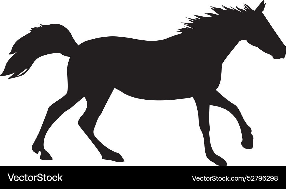 Black silhouette of a cantering horse Royalty Free Vector