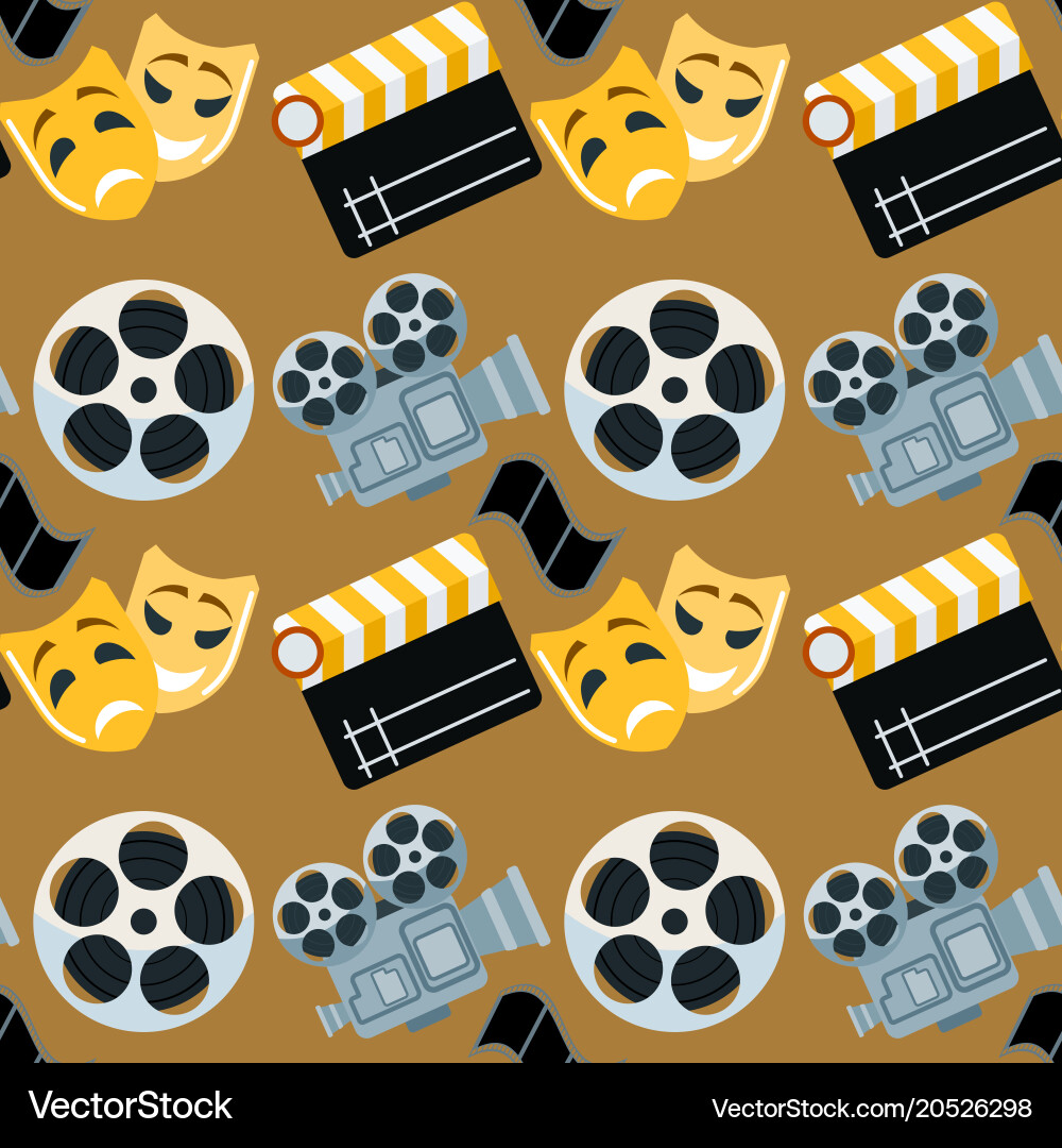 Cinema genre cinematography seamless pattern Vector Image