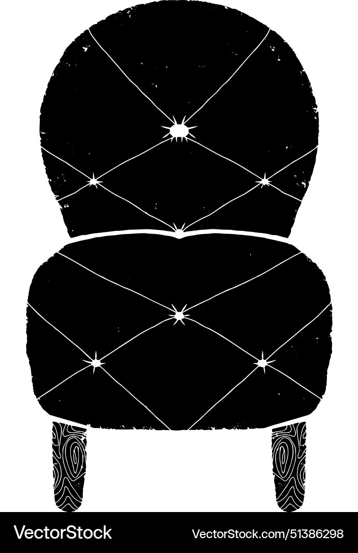 Easy chair on wooden legs black element Royalty Free Vector