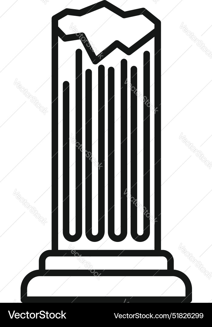 Broken ancient column representing decline Vector Image