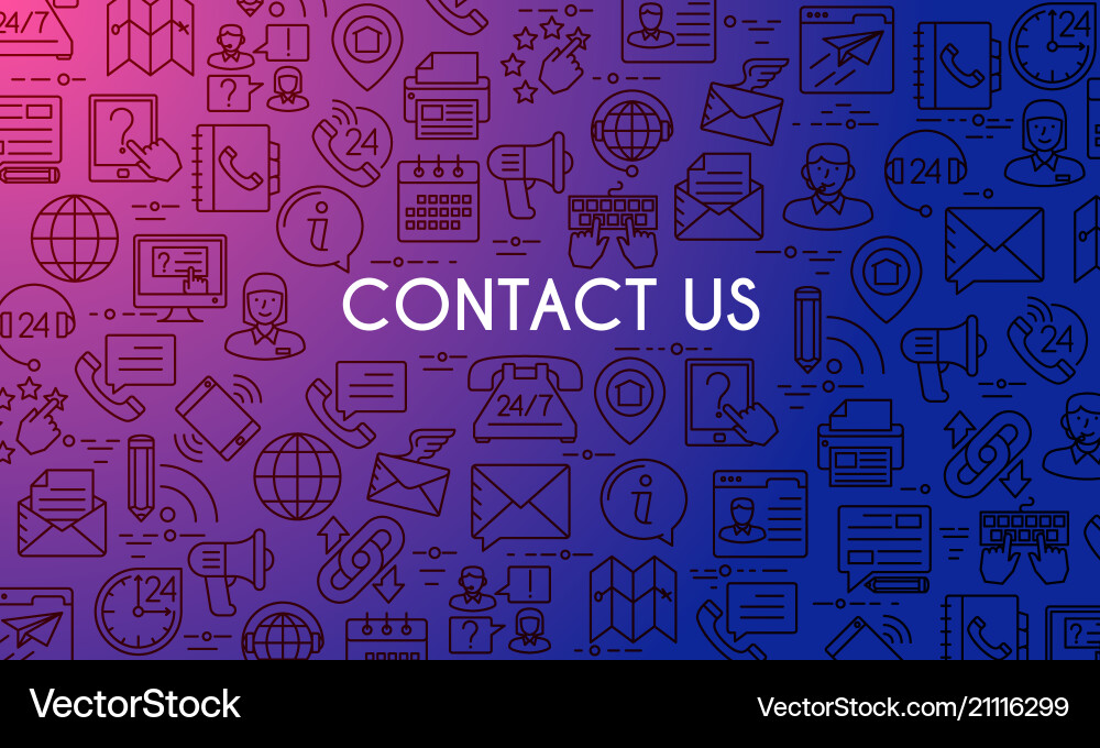 Contact us banner Royalty Free Vector Image - VectorStock