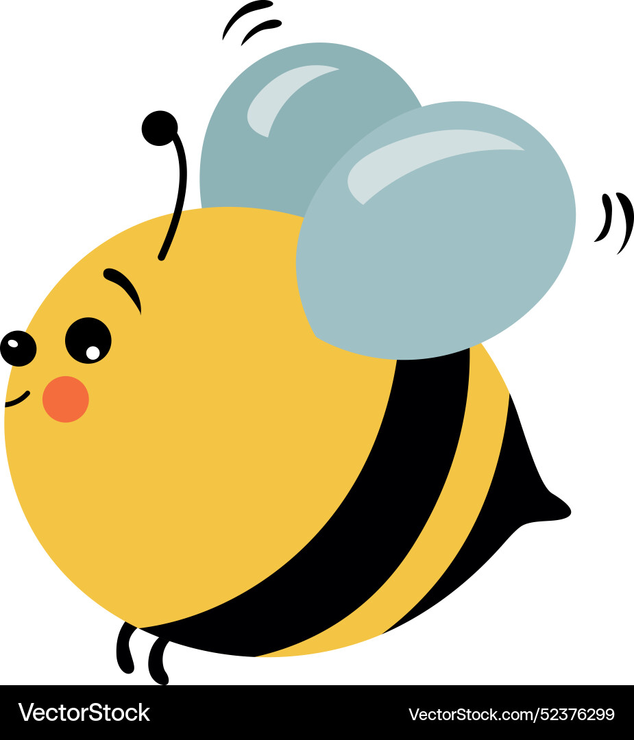 Cute bee isolated on white Royalty Free Vector Image