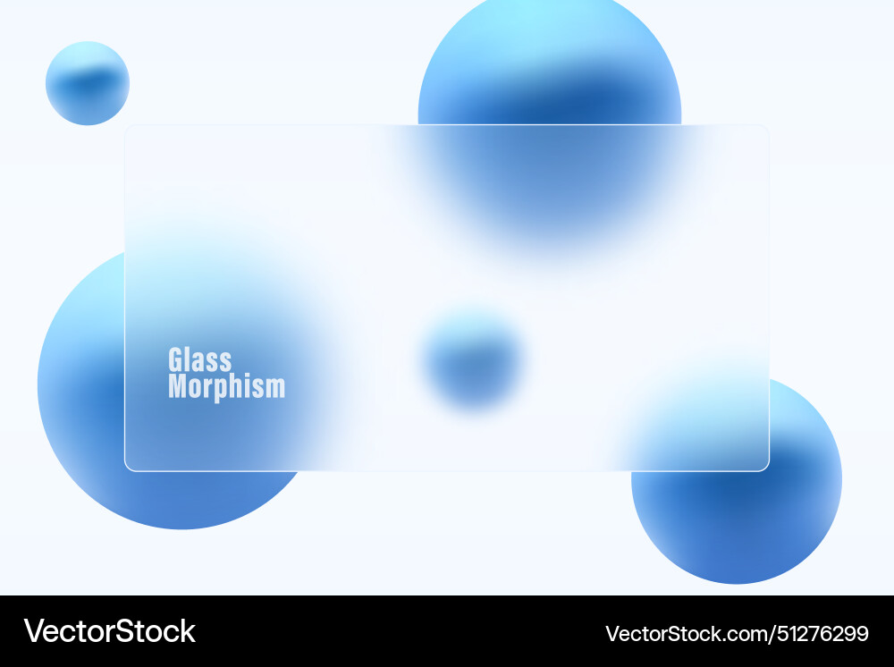 Glass morphism website landing page template Vector Image