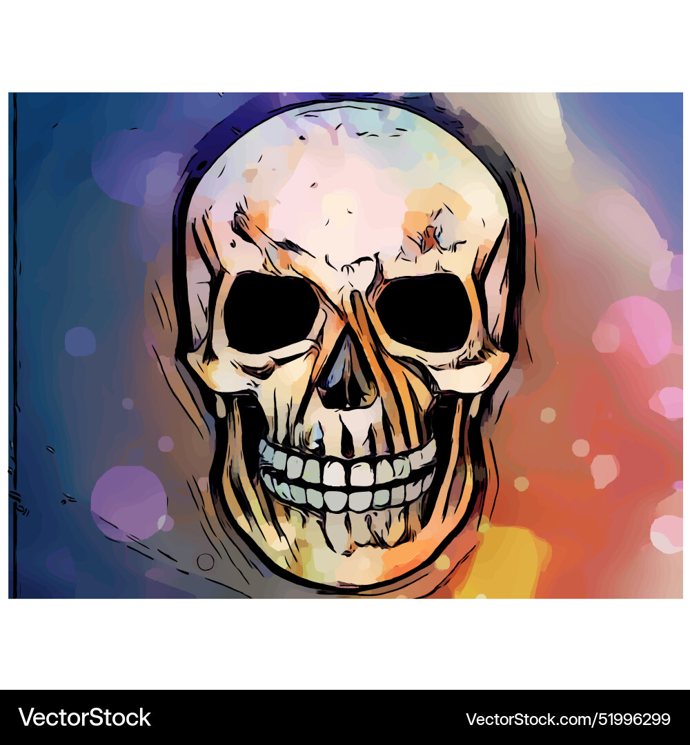 Minimalist human skull realistic Royalty Free Vector Image