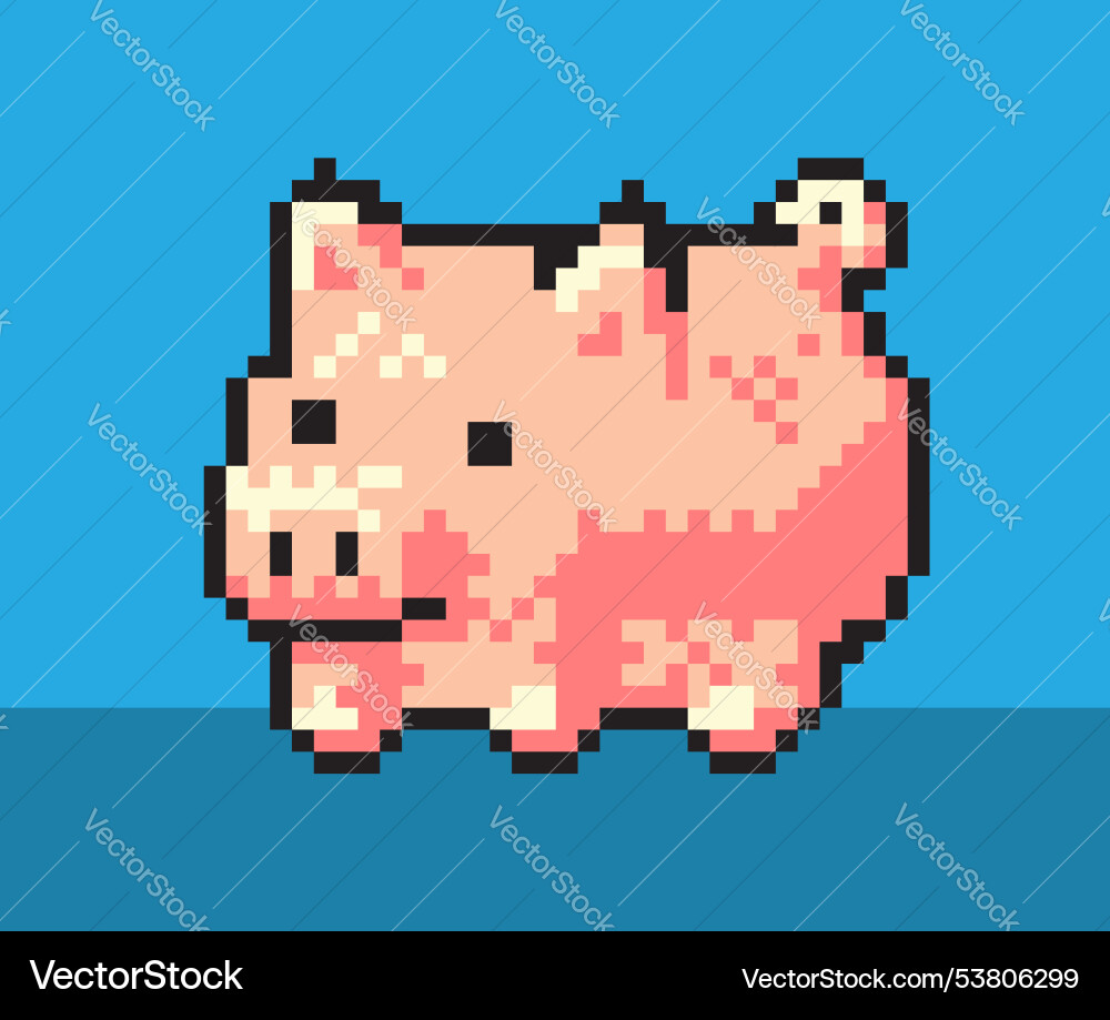 Pig pixel art Royalty Free Vector Image - VectorStock