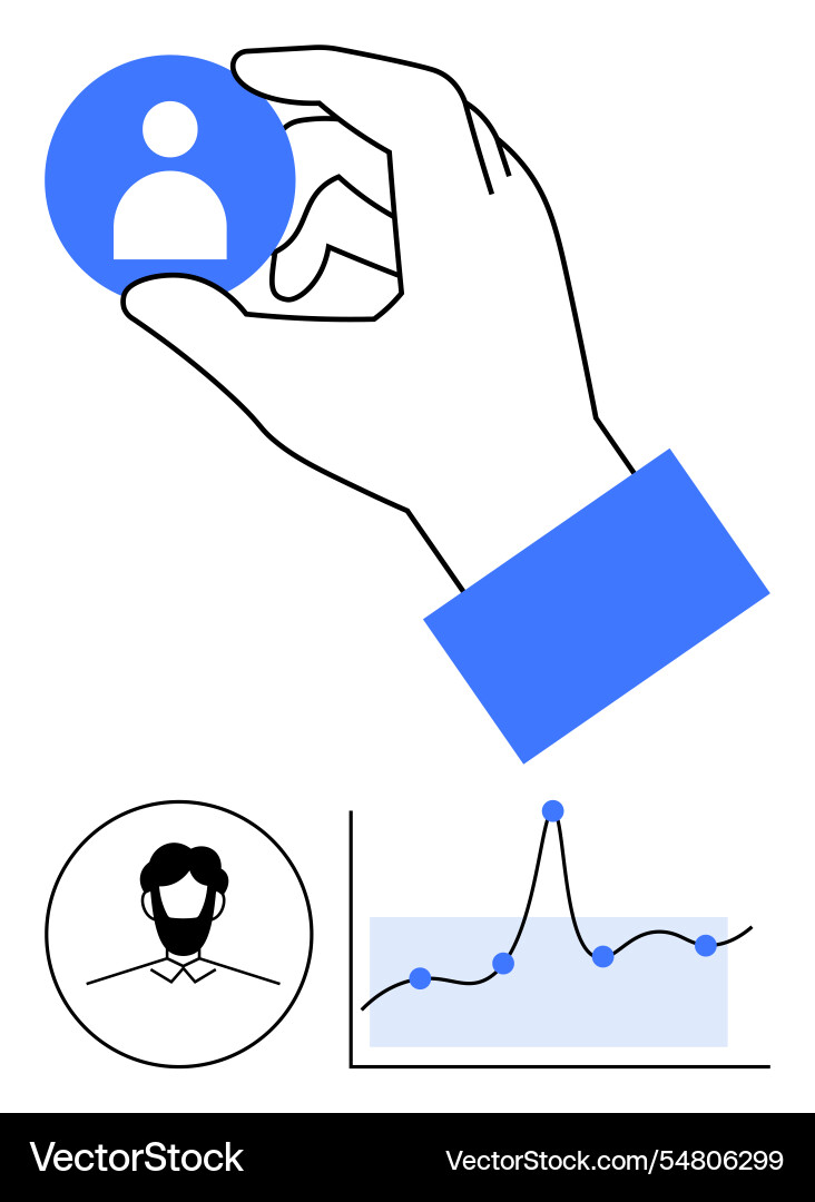 Understanding User Profiles Data Interaction Vector Image