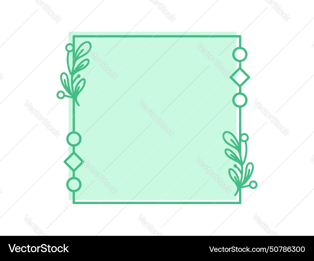 Abstract green with leaf frame shape flat design Vector Image