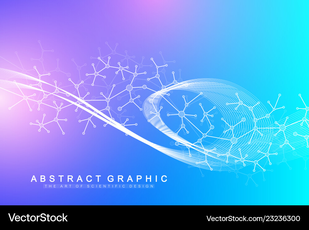 Big genomic data visualization dna helix Vector Image