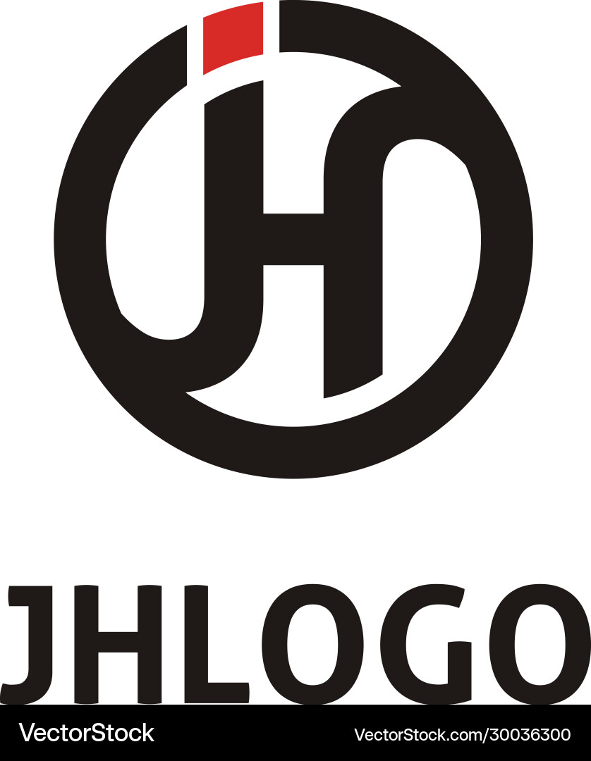 Circular initial j and h logo design inspiration Vector Image