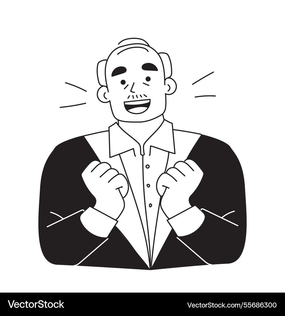 Extreme emotion expression happy office worker Vector Image