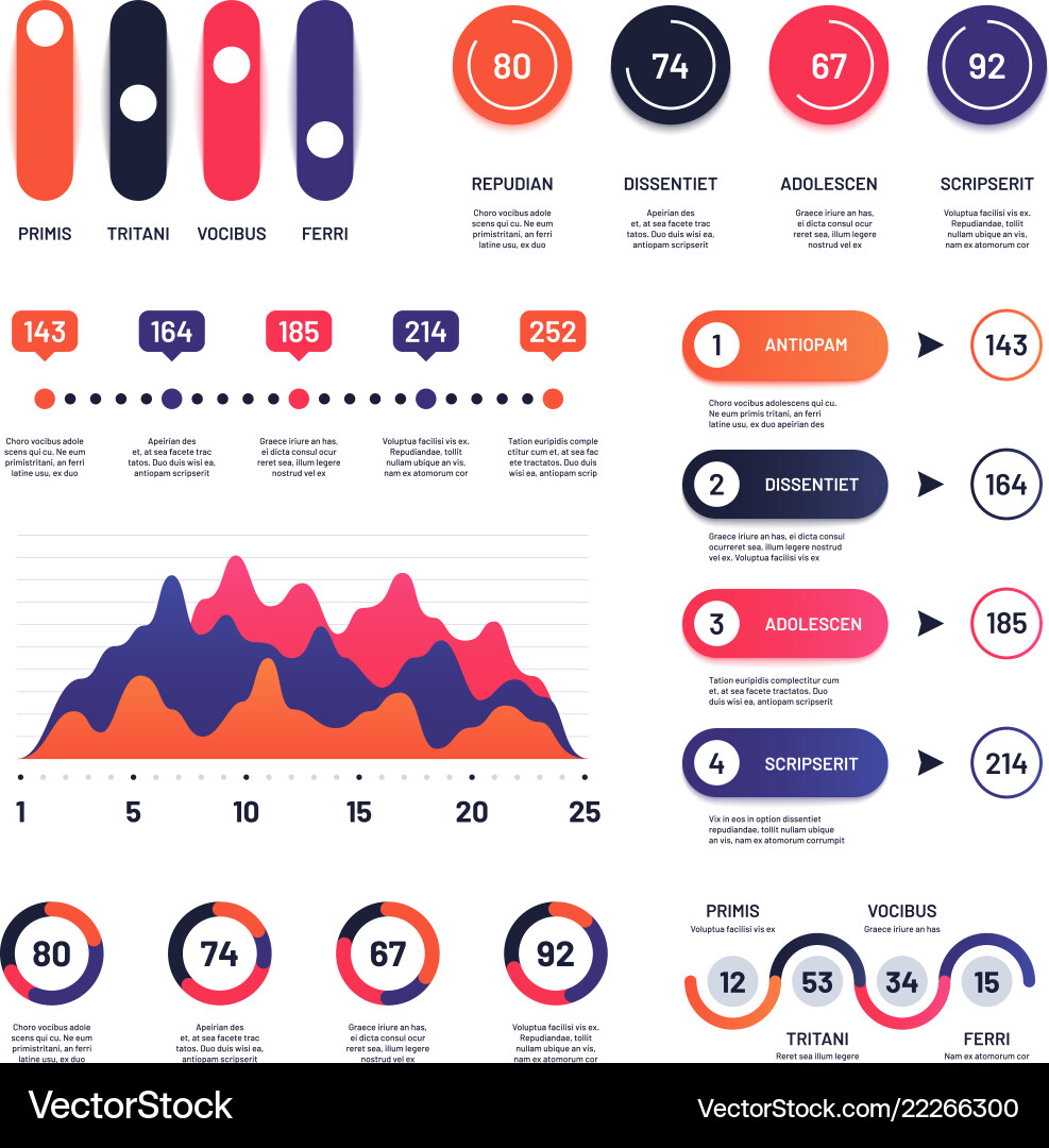 Infographic multipurpose economic charts Vector Image