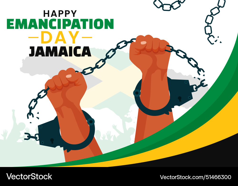 Jamaica emancipation day on august 1st Royalty Free Vector