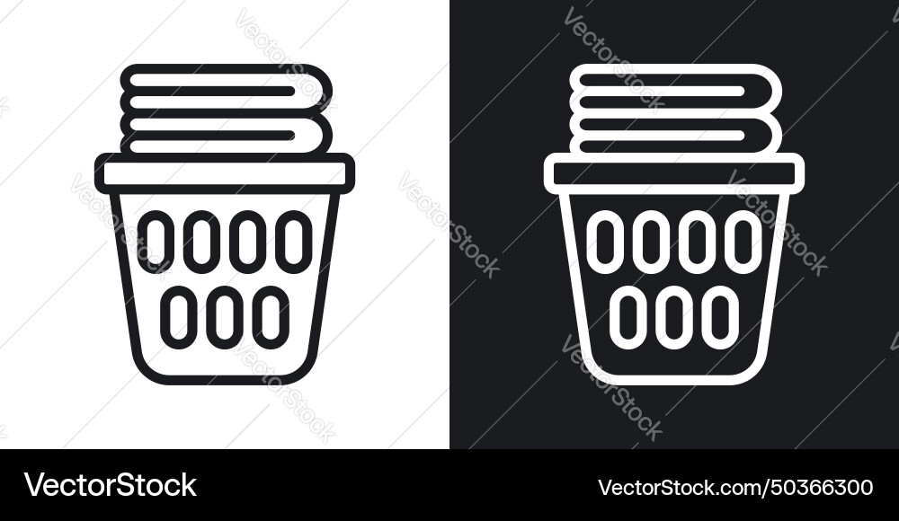Laundry basket icon set dirty clothes washing Vector Image