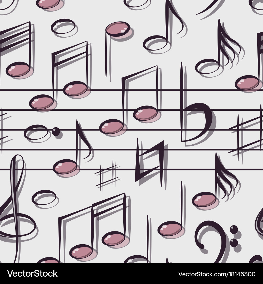 Musiknoten Muster Lizenzfreies Vektorbild - VectorStock