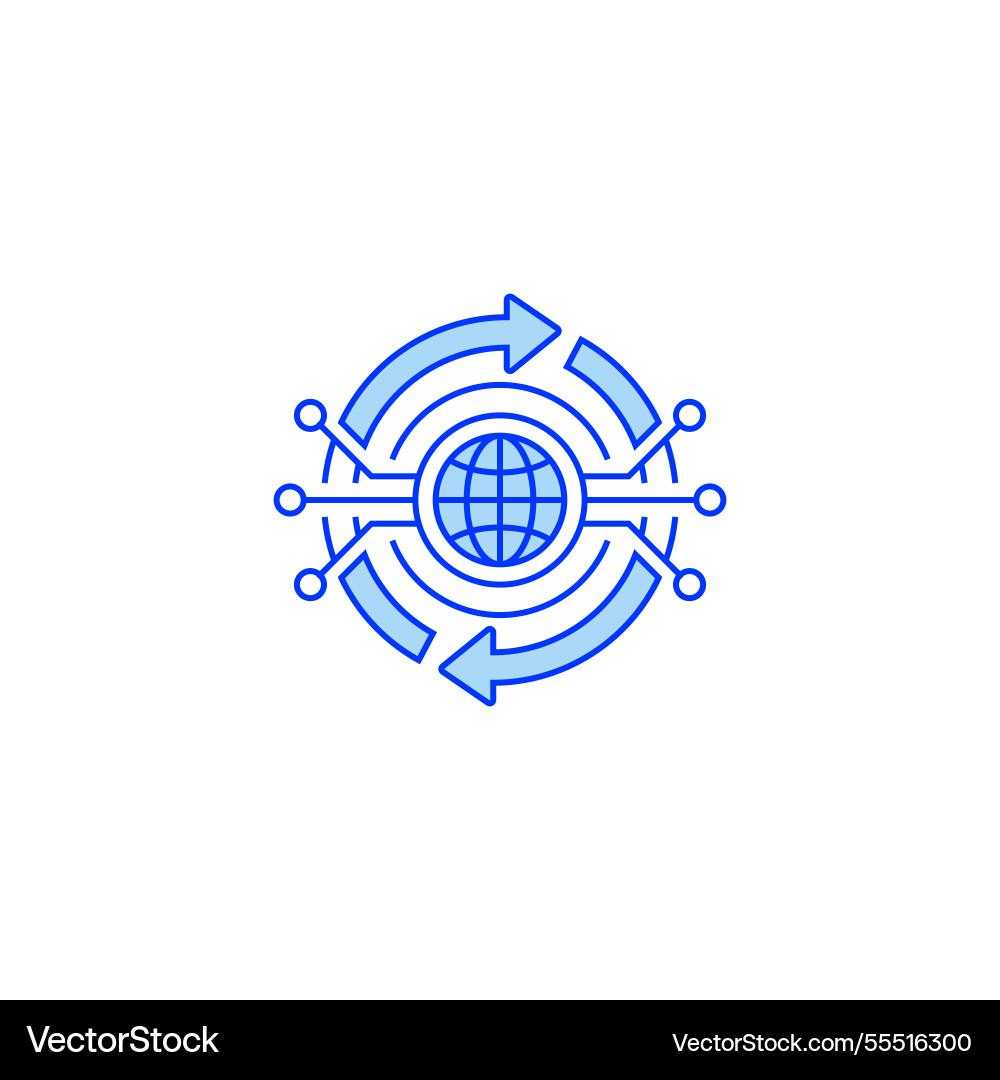 Network recovery line icon linear style sign Vector Image