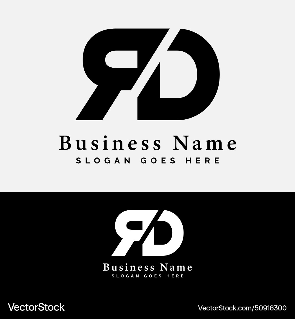 RD Initial Logo - Elegant Monogram Royalty Free Vector Image