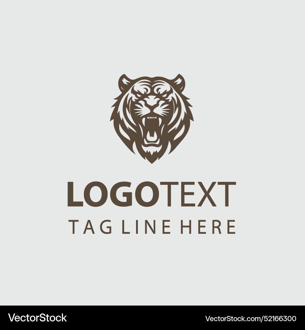Roaring tiger logo Royalty Free Vector Image - VectorStock