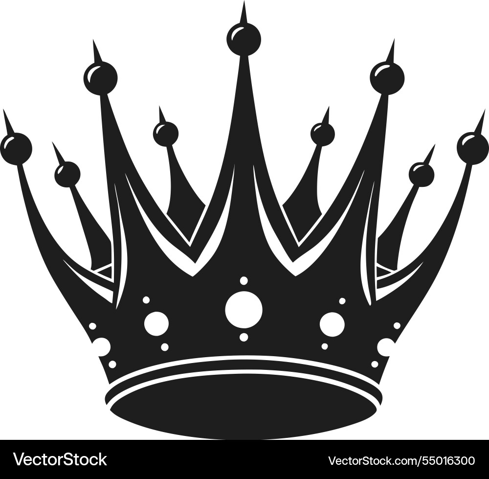 Royal spiked crown silhouette Royalty Free Vector Image