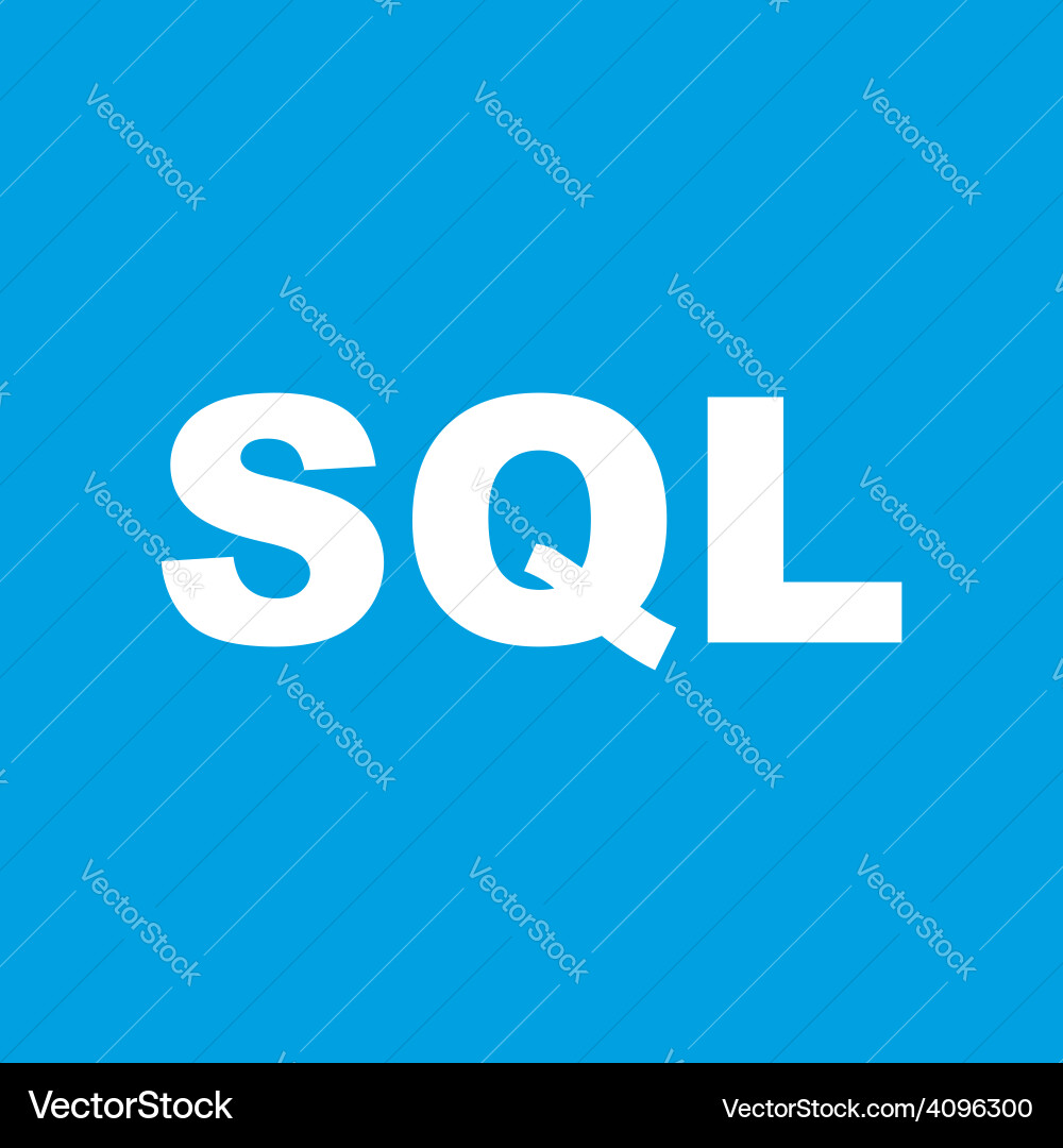 Sql white icon Royalty Free Vector Image - VectorStock