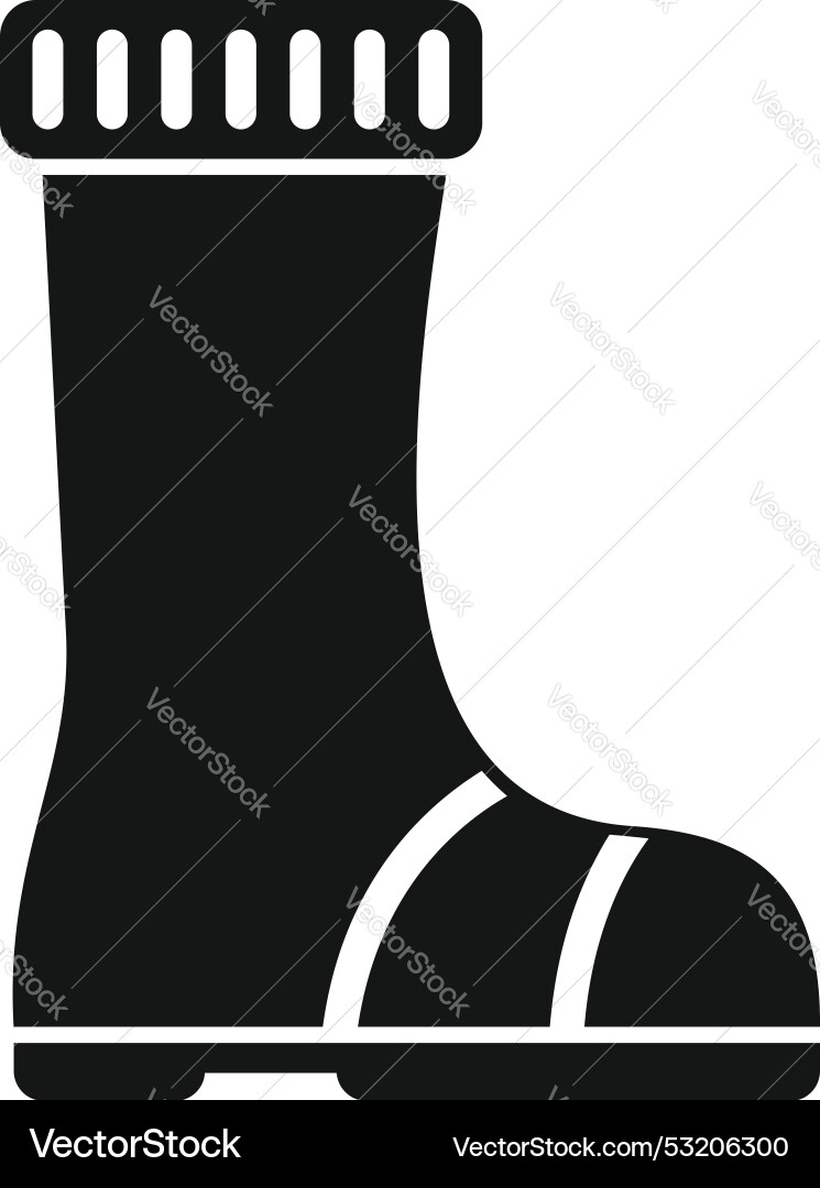 Waterproof boot with stripes showing sole Vector Image