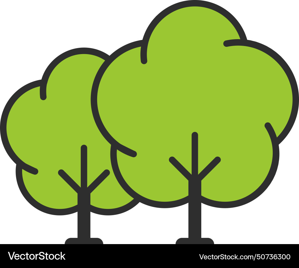 Woodland icon forest or park nature with green Vector Image