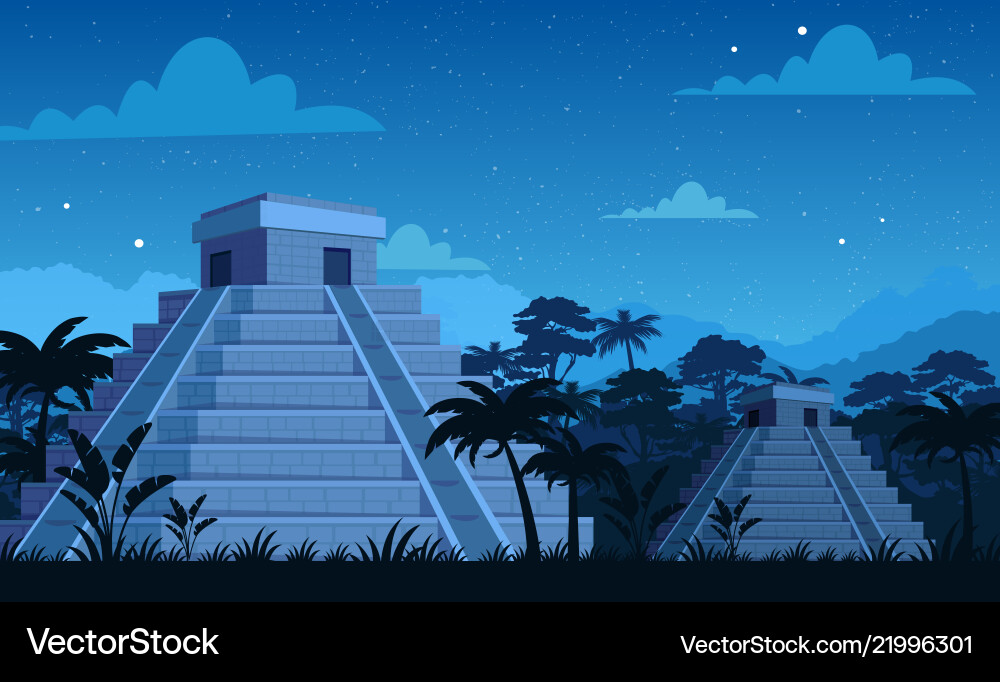 Ancient mayan pyramids Royalty Free Vector Image