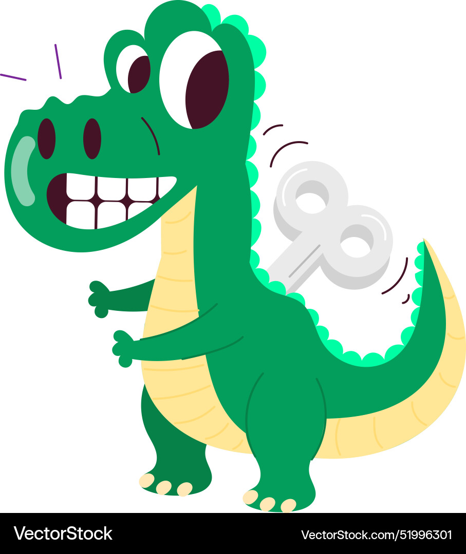 Basic rgba flat style sticker of dinosaur toy Vector Image