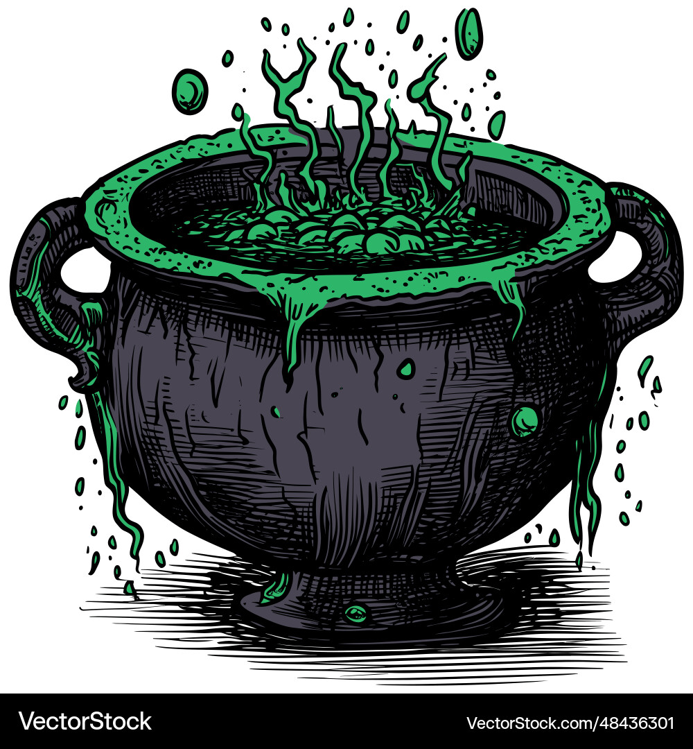 Boiling Witch Cauldron Royalty Free Vector Image