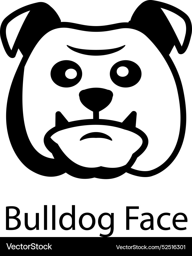 Bulldog face Royalty Free Vector Image - VectorStock