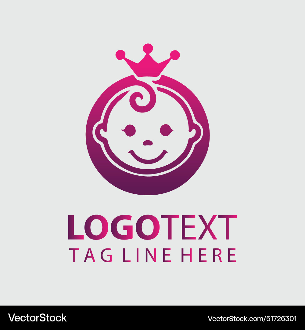 Cute baby logo Royalty Free Vector Image - VectorStock