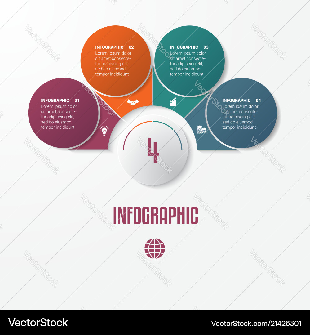 Elements infographics conceptual cyclic processes Vector Image