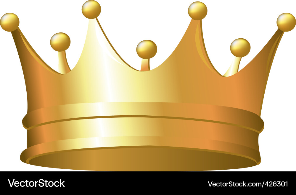 Gold crown Royalty Free Vector Image - VectorStock