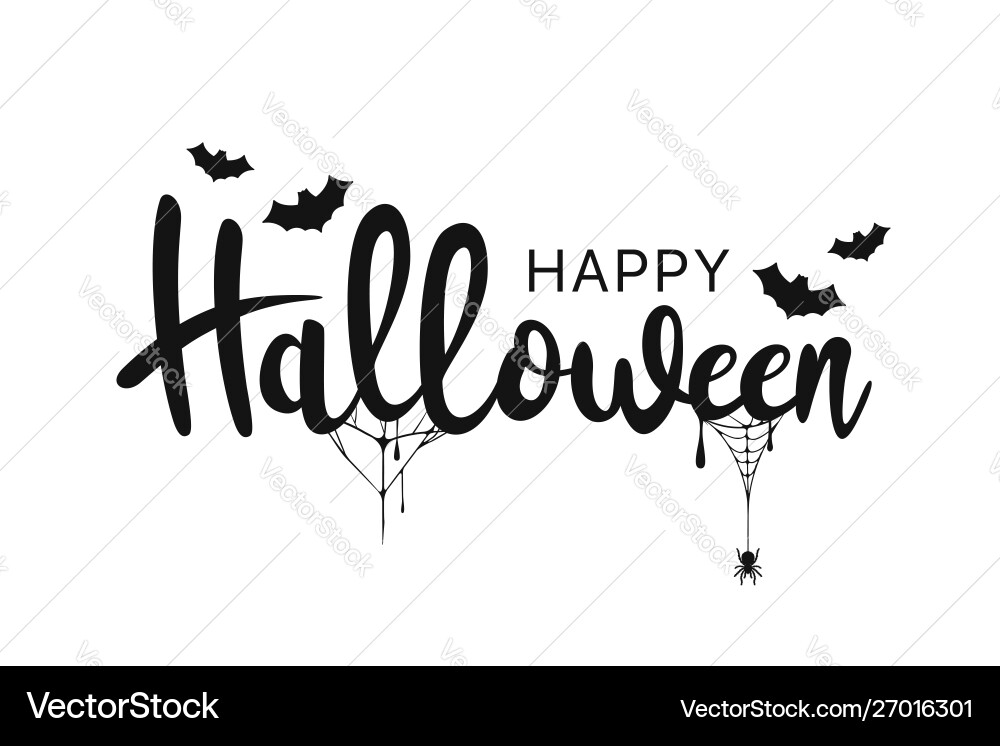 Happy halloween lettering handwritten calligraphy Vector Image
