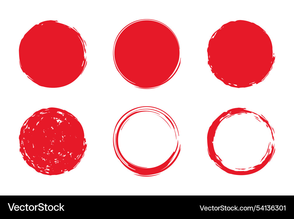 Japanese Red Circle - Enso Stamp Royalty Free Vector Image