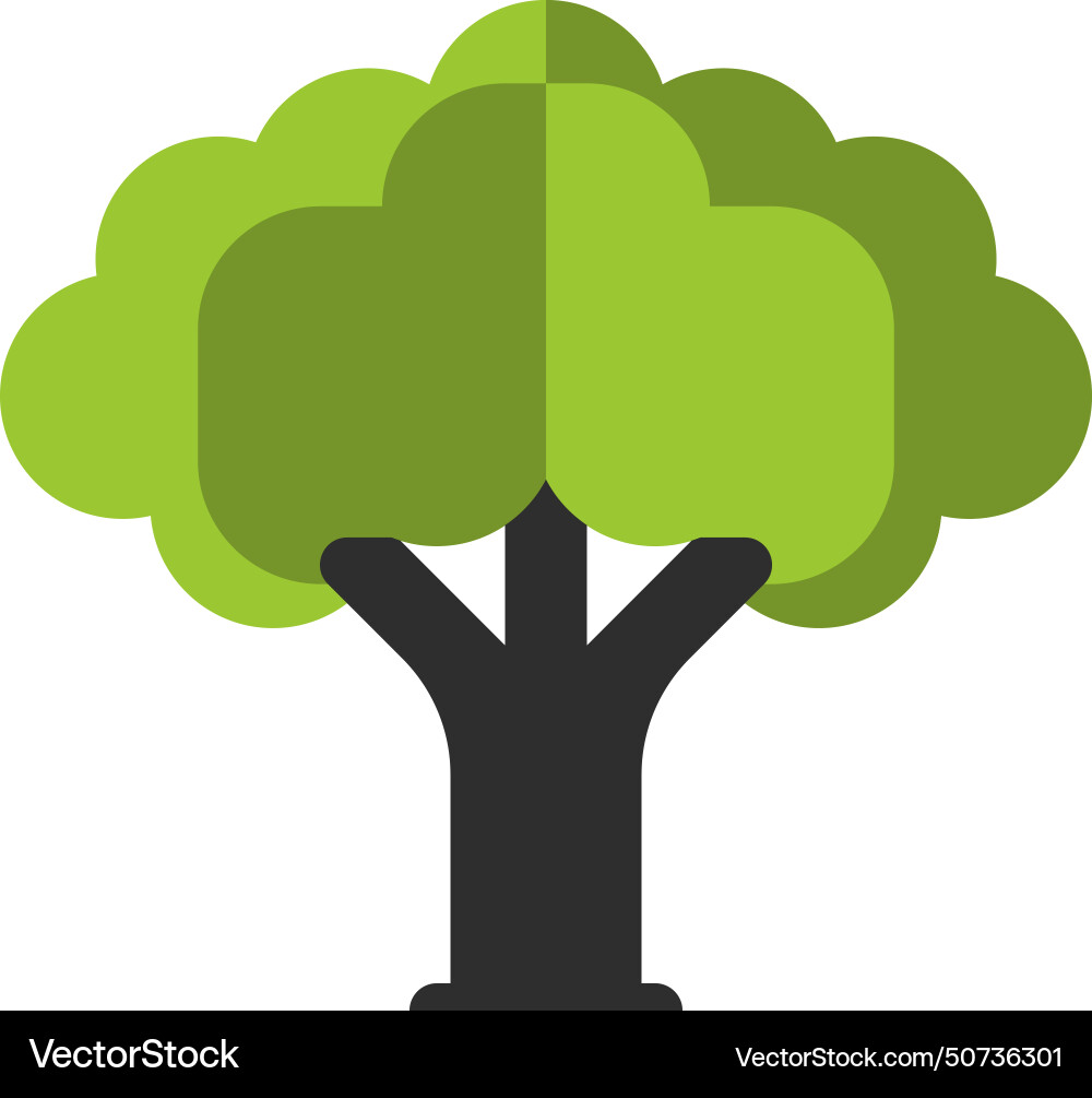 Oak icon green forest tree nature symbol Vector Image