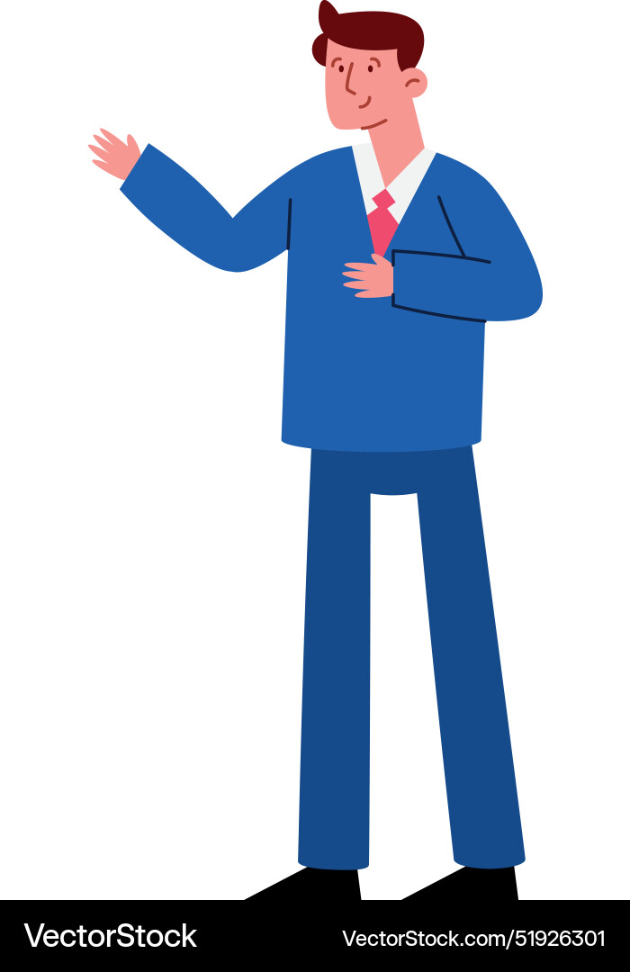 Politician man standing cartoon Royalty Free Vector Image